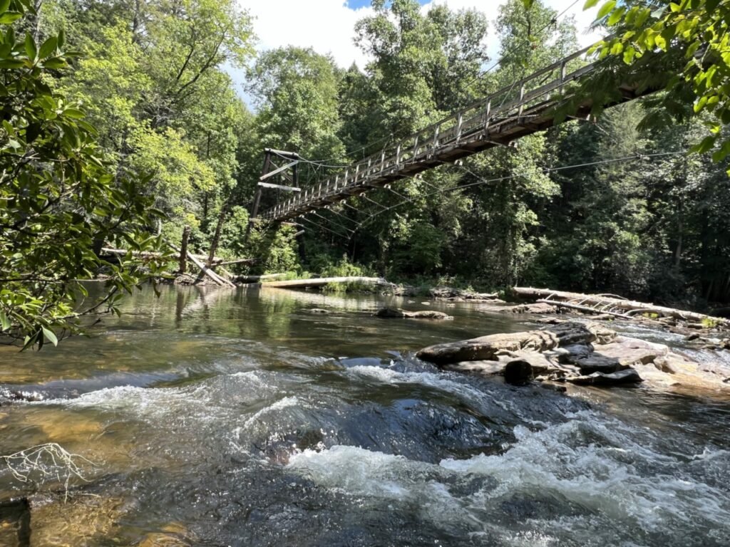 Hiking the Toccoa River Swinging Bridge Near Blue Ridge GA