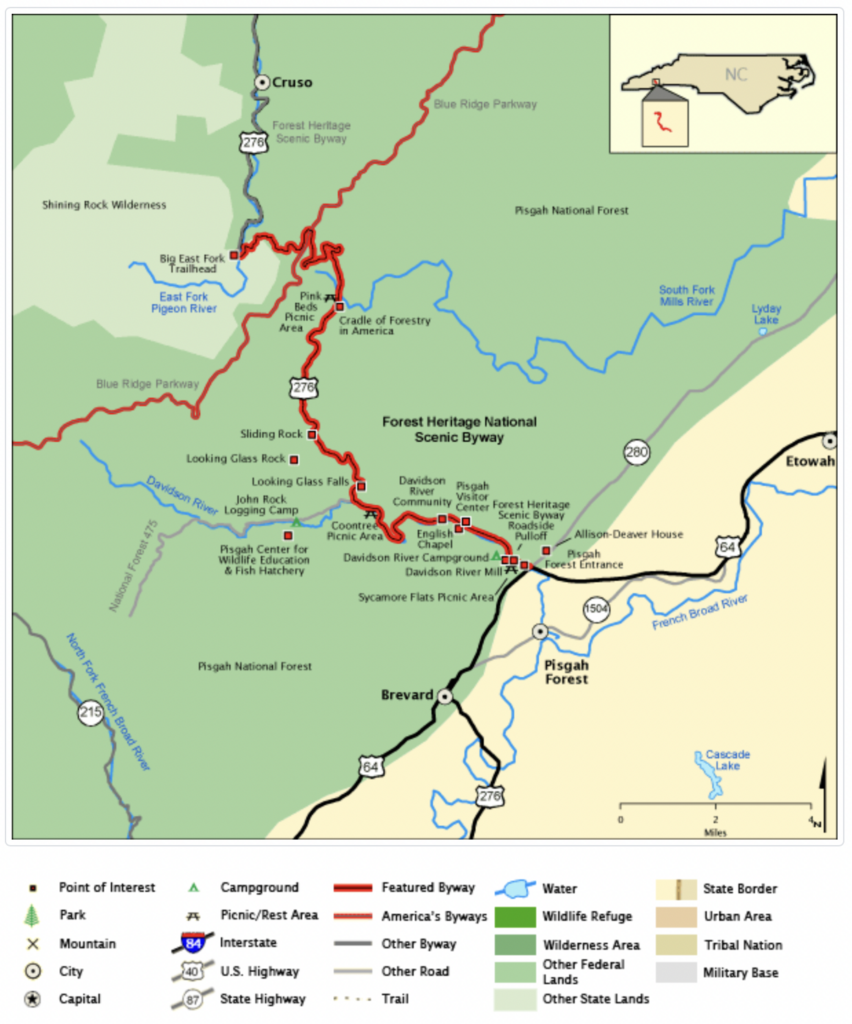 Highlights of Driving the Forest Heritage Scenic Byway NC (BRP MP 412)